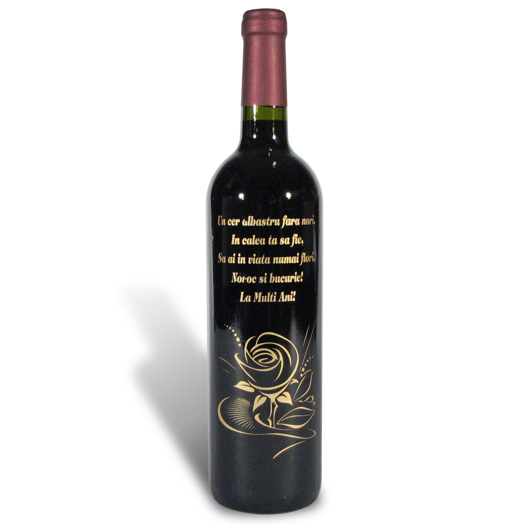 Sticla vin cu mesaj La Multi Ani 8