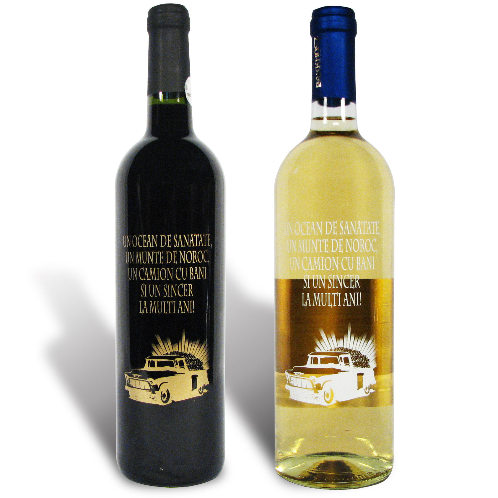 Sticla vin cu mesaj La Multi Ani 11
