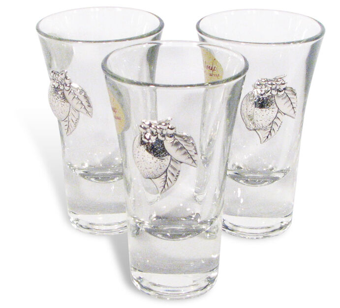 Pahare cristal de rachie cu pruna argint