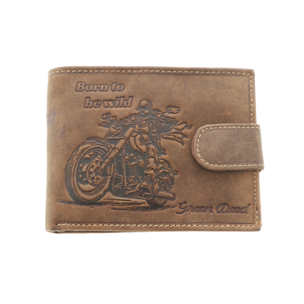 Portofel piele maro motor Born to be Wild