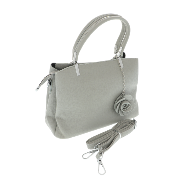 Poseta dama gri cu trandafir Grey Rose 30x20cm