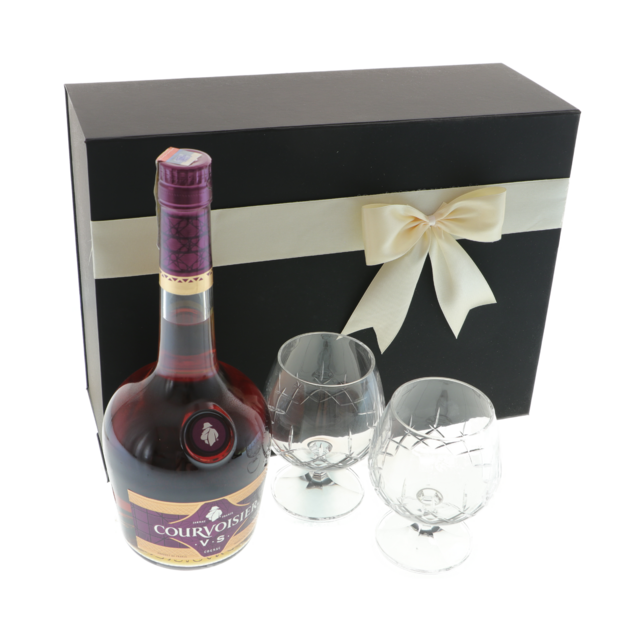Set cadou coniac Courvoisier cu pahare cristal
