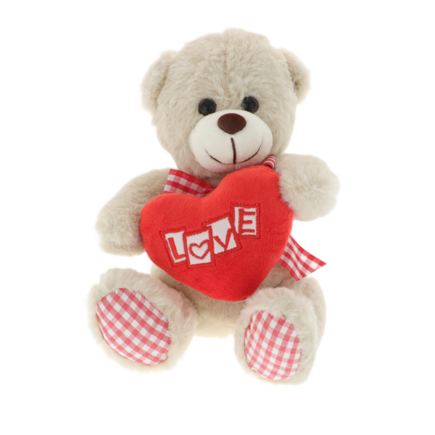 Ursulet plus crem inima love 20cm